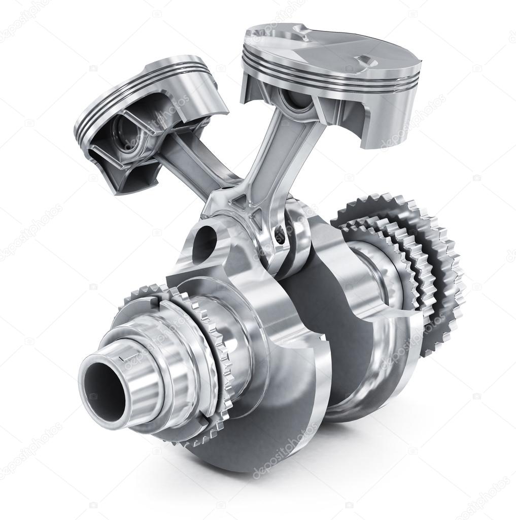 Engine pistons and cog. 3D image. — Stock Photo © urfingus #53911059
