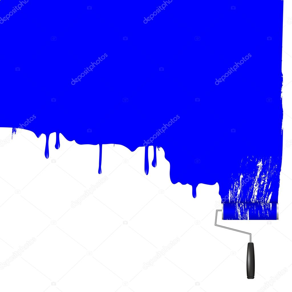 Blue roller brush with paint strokes Stock Vector Image by ©urfingus ...