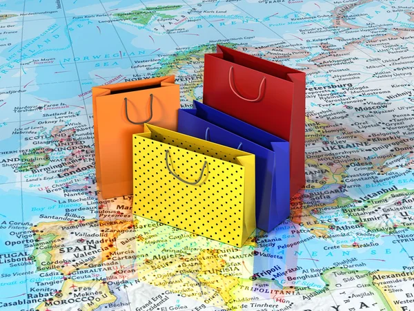 Imágenes de World map shopping, fotos de World map shopping sin ...