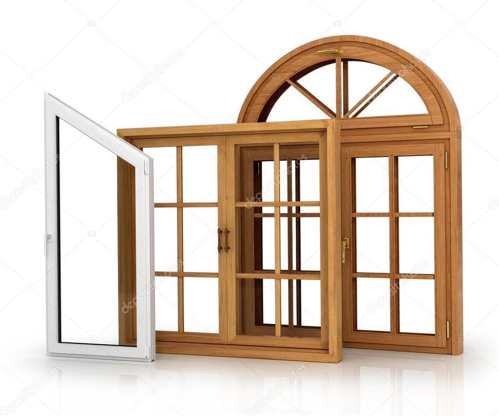 Set of three windows on the white background. — Stock Photo © urfingus ...