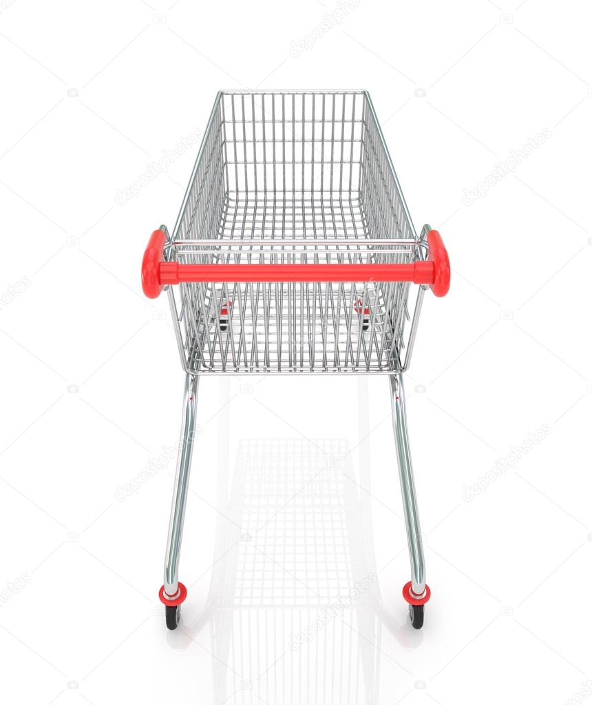 Empty shopping trolley isolated on white background — Stock Photo ...