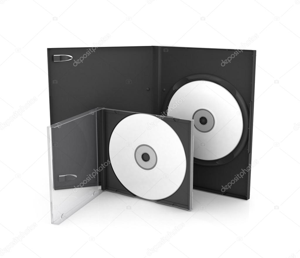 Open the box for SD and DVD discs with a blank disc inside, isol ...