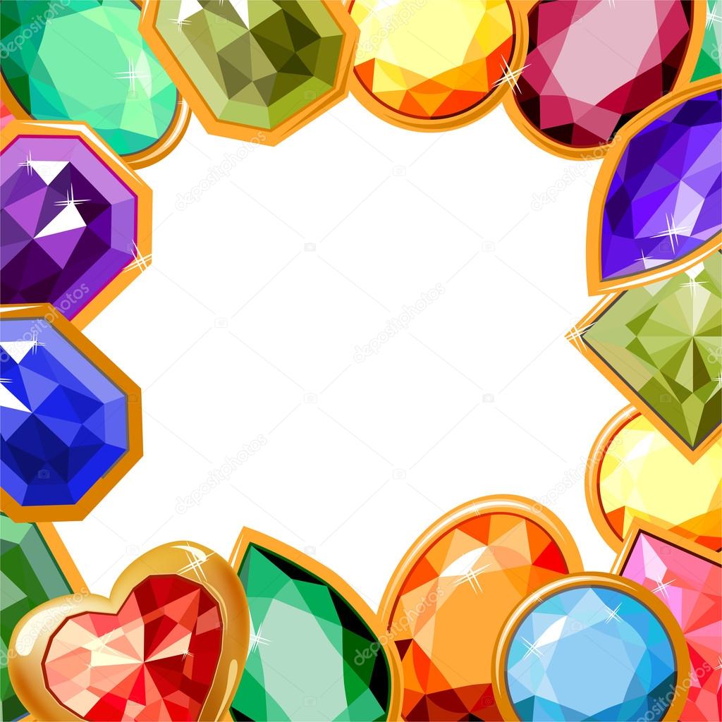 Frame with gem stones and jewelry. For your design, announcements ...
