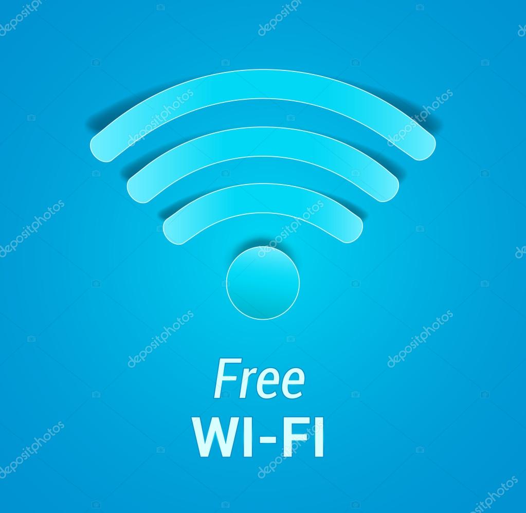Free Wi-Fi sign on blue background. Wi-Fi icon Stock Vector Image by ...