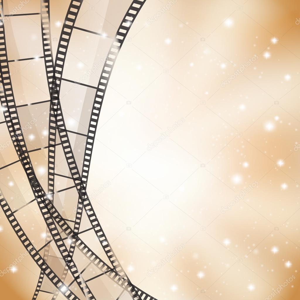Brown cinema background with retro film strips and stars 图库矢量图©Ghenadie ...