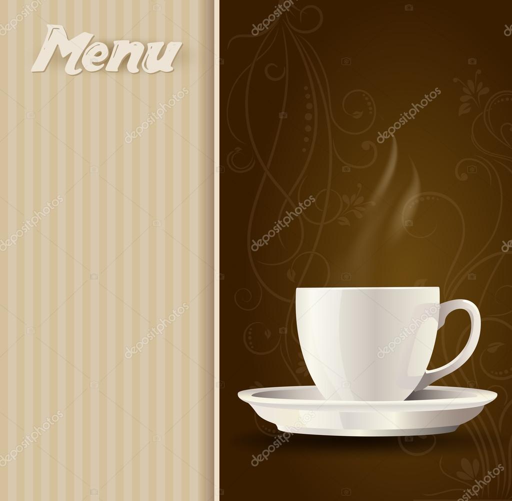 Coffee cup on menu background Stock Vector by ©Ghenadie 66159552