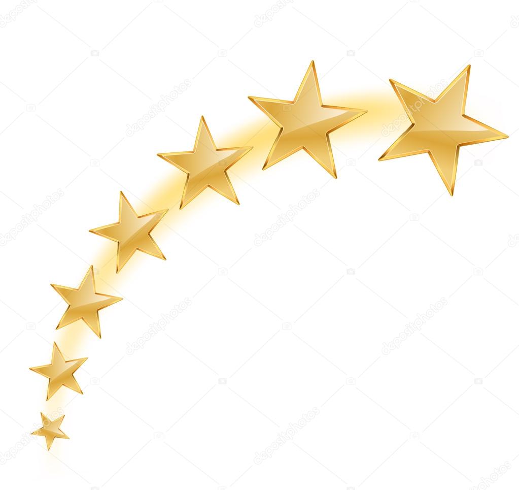 ilustración vectorial de estrellas doradas volando sobre blanco 2023