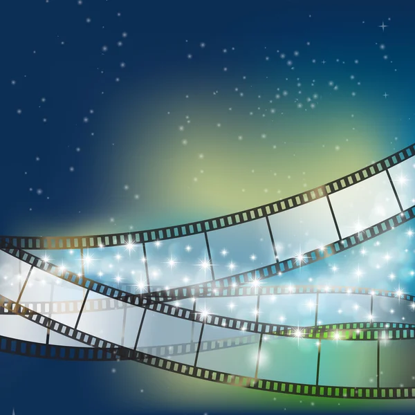 Background with retro filmstrip and stars — Stock Vector © Ghenadie ...