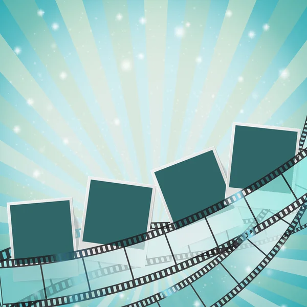 Background with retro filmstrip and stars — Stock Vector © Ghenadie ...