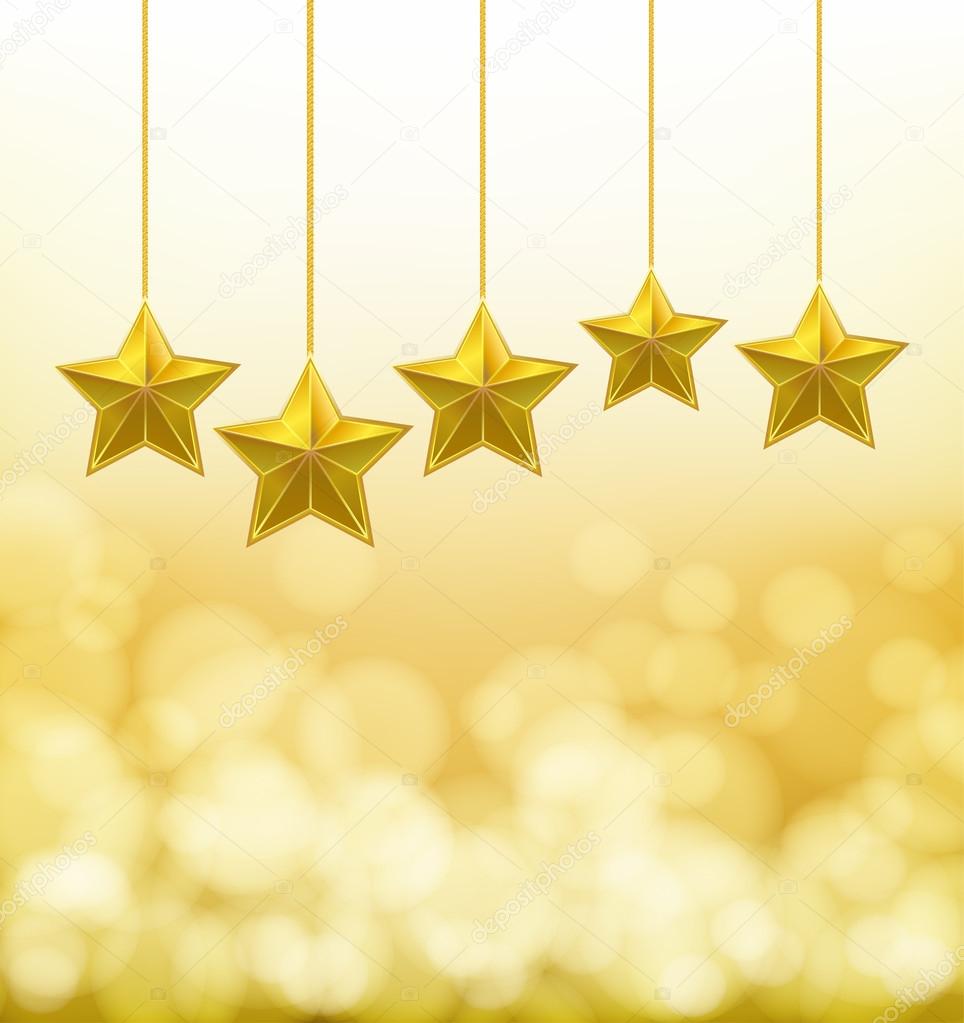 Estrellas Doradas Colgando Estrella Solvalla Para Colgar, 45 Cm,