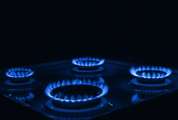 Blue flames of gas - Stock Image - Everypixel