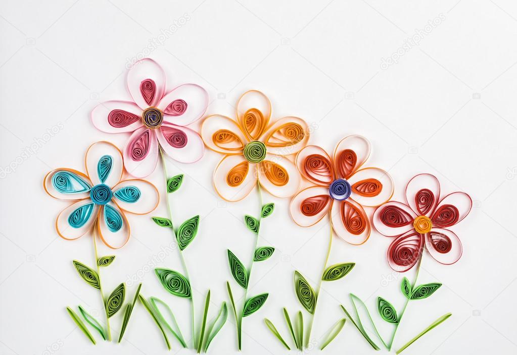 Colorful quilling flowers — Stock Photo © doroshin #65134299
