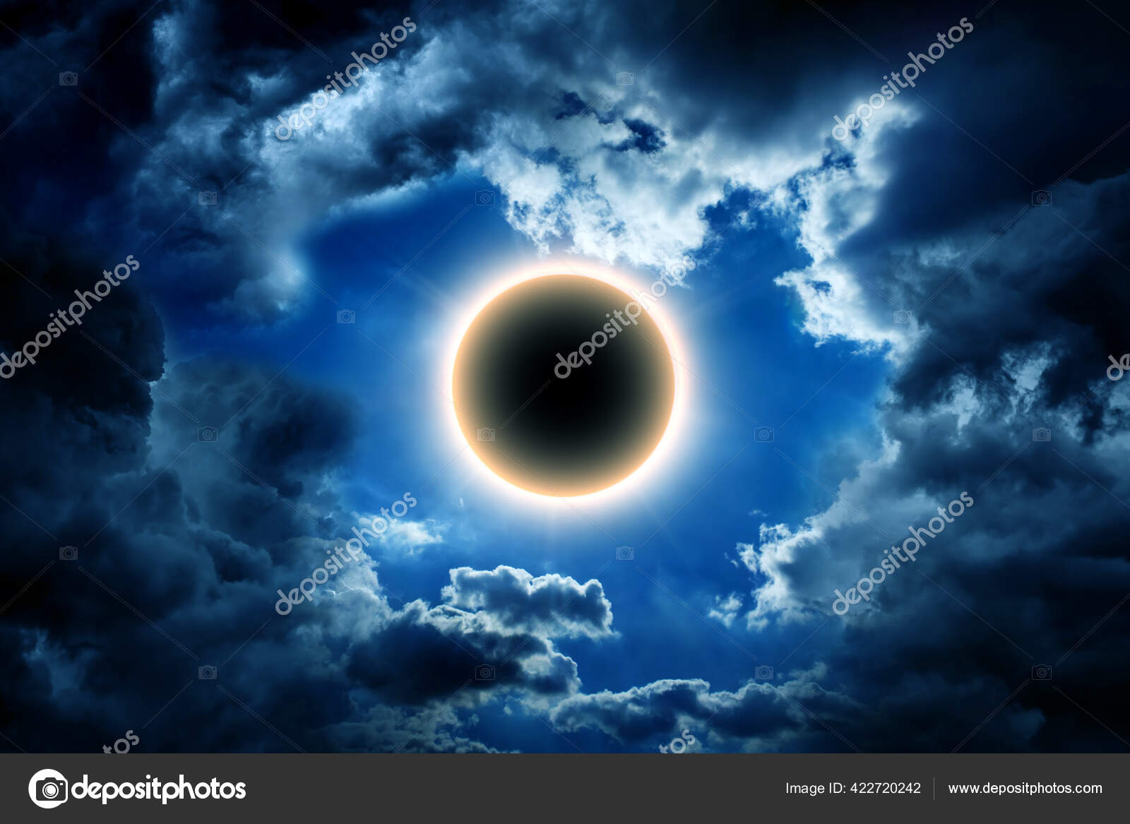 Eclipse Sun Abstract Dark Storm Clouds — Stock Photo © sabphoto #422720242