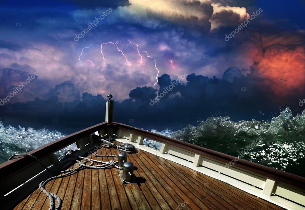 Ship in a stormy sea Stock Photo by ©stanod 63397779