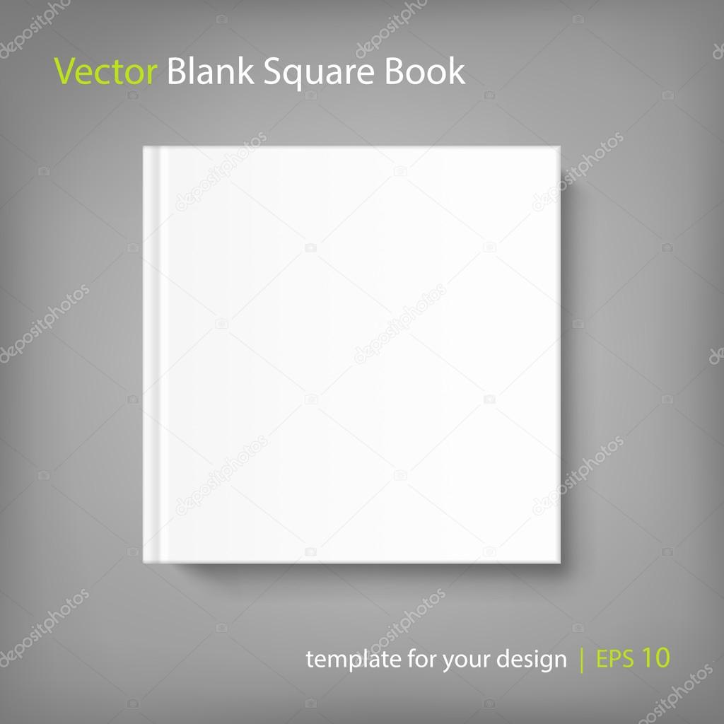Blank square cover book template on grey background Stock Vector Image ...