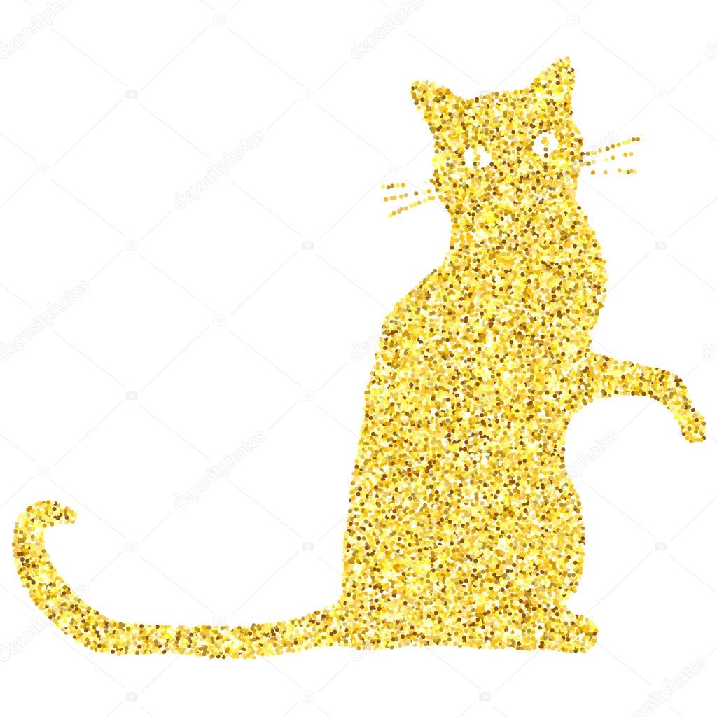 Gold glitter cat Stock Vector Image by ©de-kay #109948894