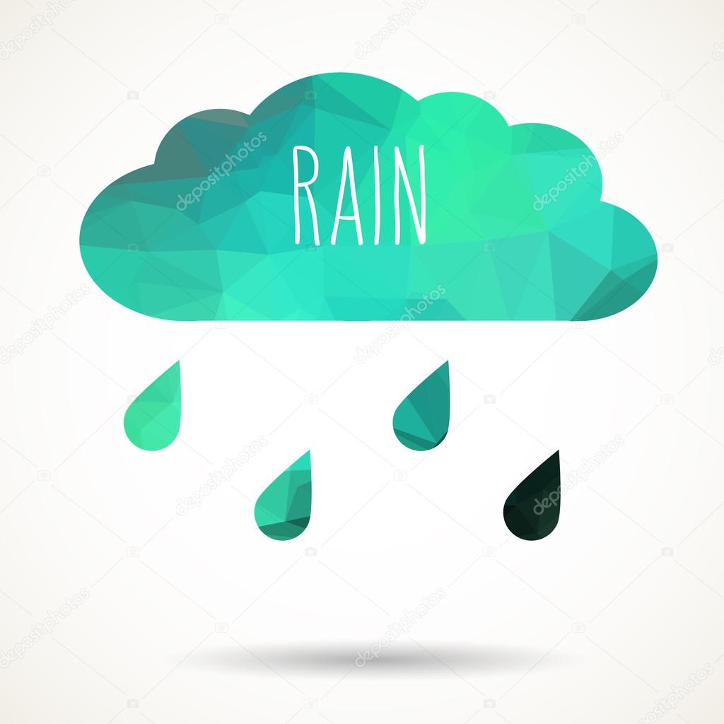 Triangular cloud with rain Stock Vector by ©de-kay 121991764