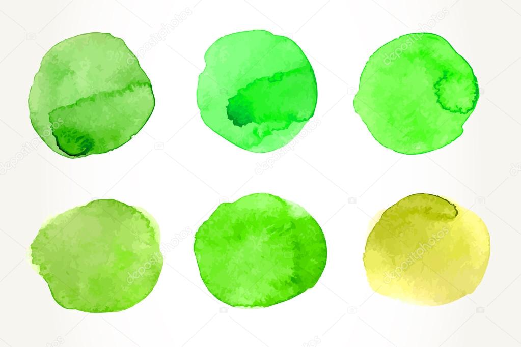 Green watercolor circles Stock Vector by ©de-kay 76504935