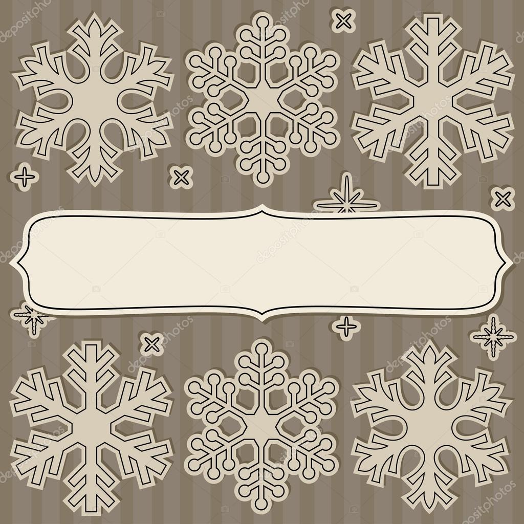 Vintage snowflakes frame Stock Vector by ©de-kay 89358332