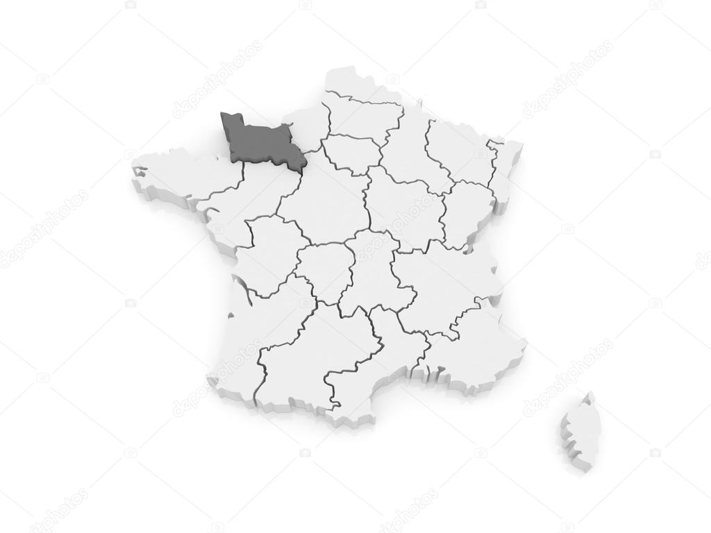 Map of Lower Normandy. France. — Stock Photo © Tatiana53 #62222651