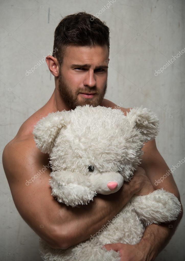 Model with teddy bear — Stock Photo © vishstudio #93322618