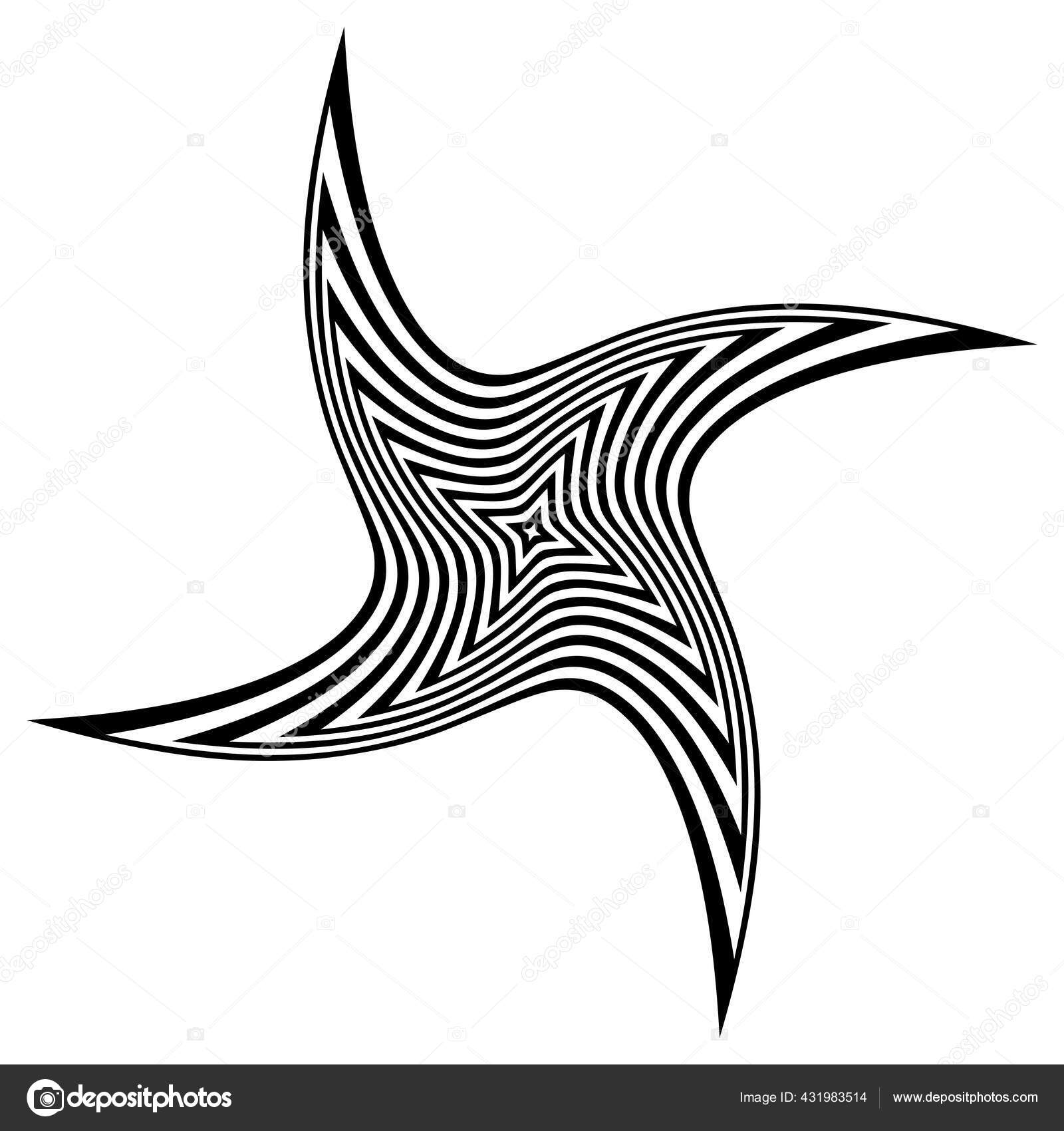 Art Design Element Twisting Rotation Movement Abstract Black White ...