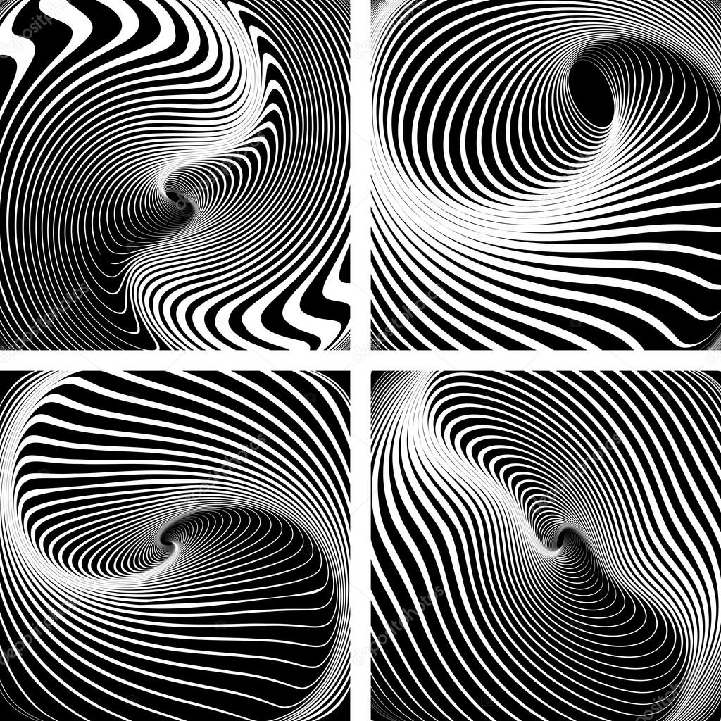 Vortex movement. Op art patterns set. Stock Vector by ©troyka 66622659