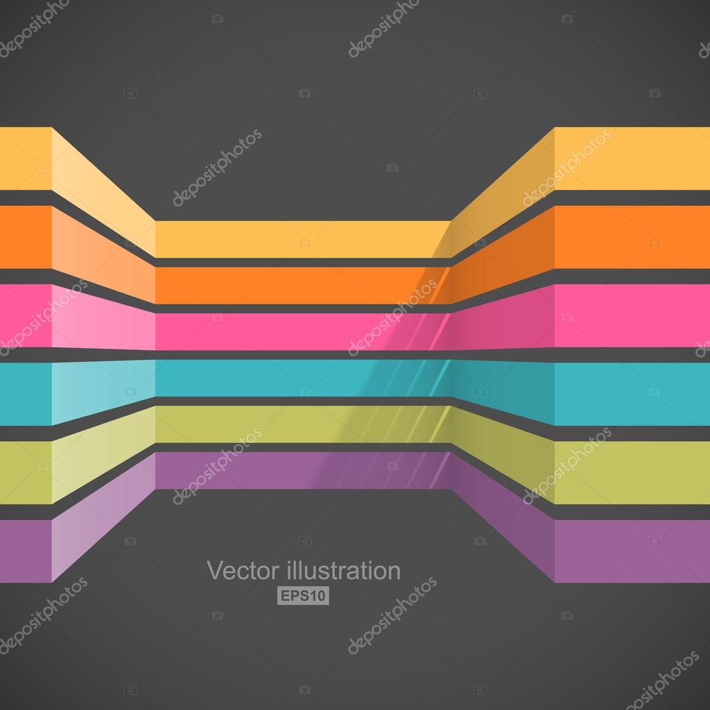 Colorful horizontal lines in perspective. Stock Vector Image by ©3d_kot ...