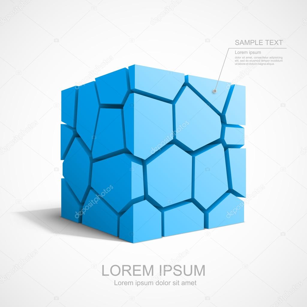 Cracked vector blue cube Stock Vector Image by ©3d_kot #65830091