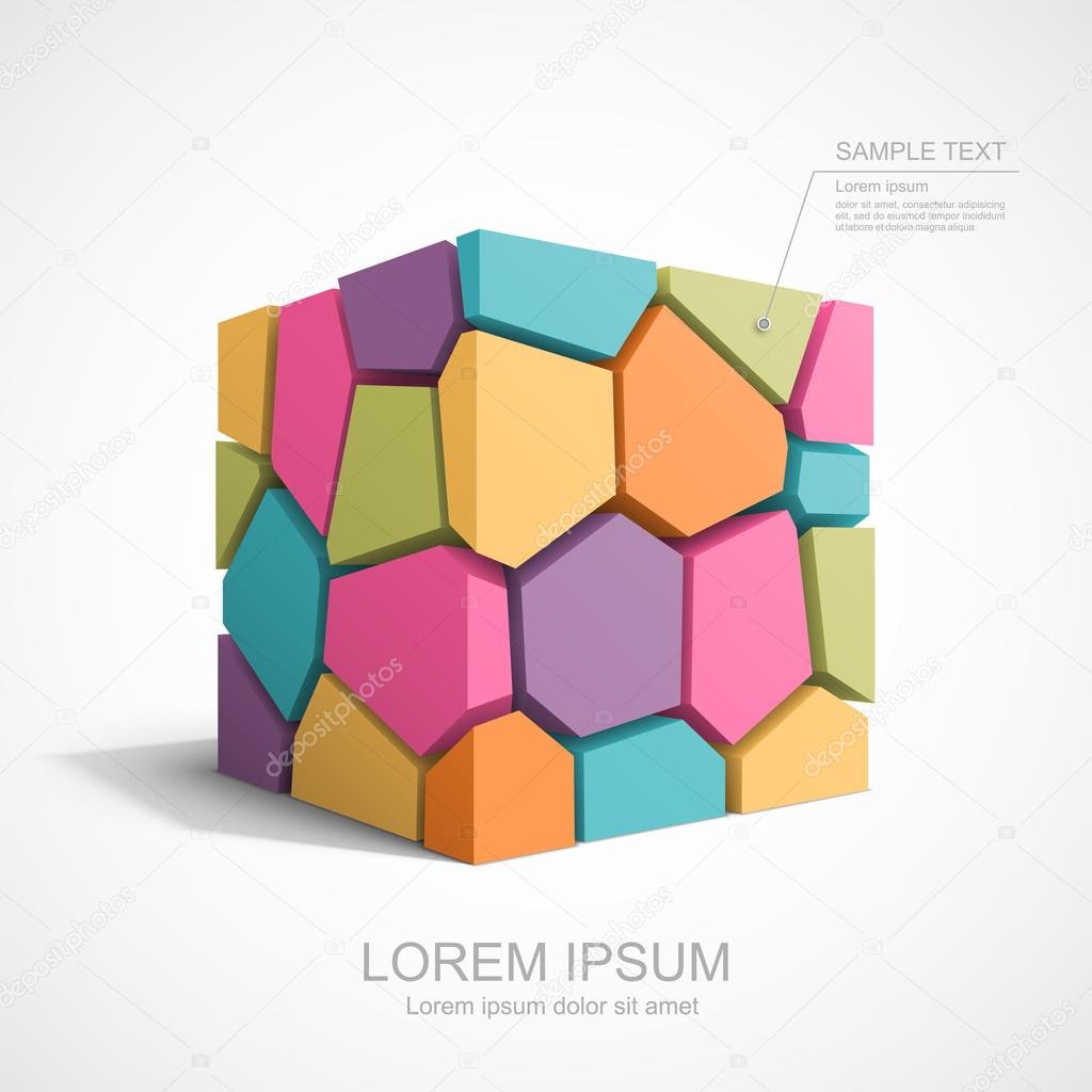 Colorful cracked cube Stock Vector Image by ©3d_kot #94931214