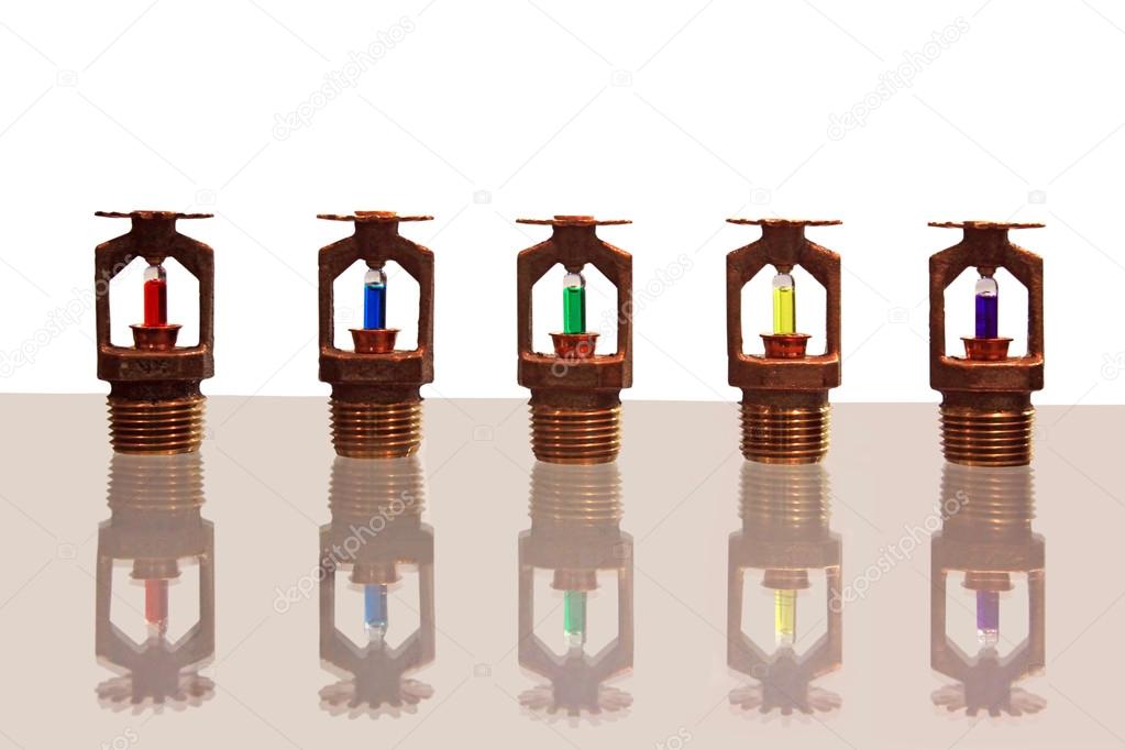 Five fire sprinkler — Stock Photo © spopov #103729434