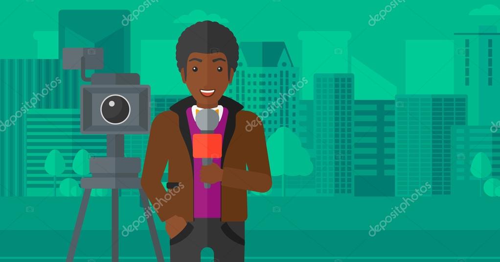 TV reporter working. Stock Vector Image by ©VisualGeneration #100061322