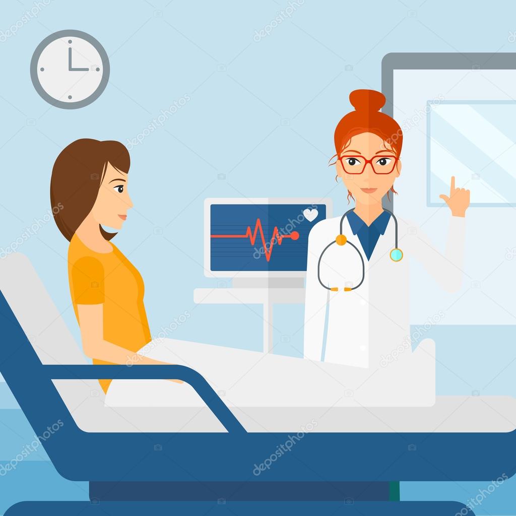 Happy Patient In Hospital Cartoon