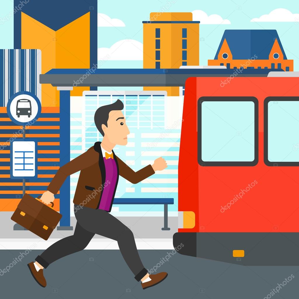 Man missing bus. Stock Vector by ©VisualGeneration 101172376