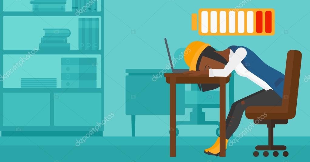 Employee sleeping at workplace. Stock Vector by ©VisualGeneration 101950244