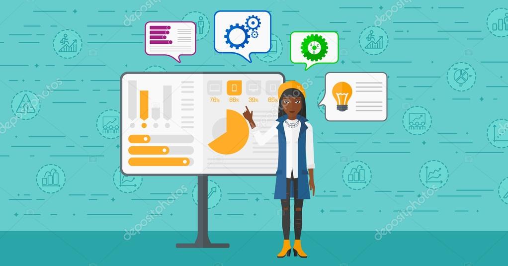 Woman presenting report. Stock Vector Image by ©VisualGeneration #101950510