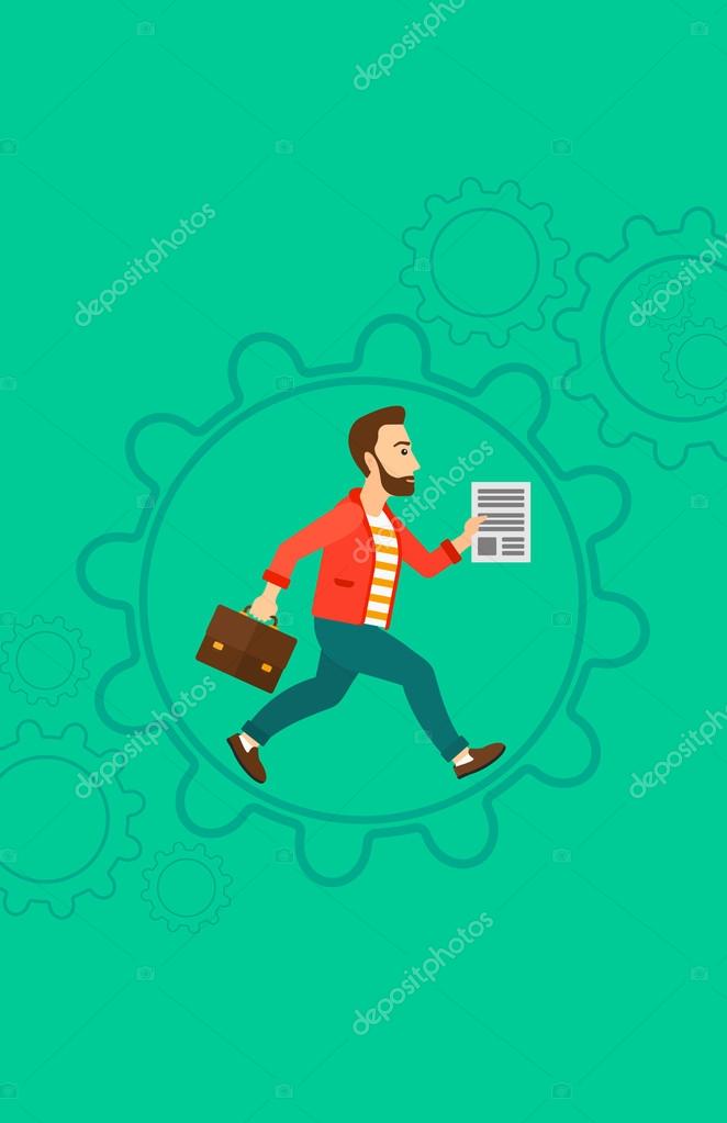 Man running inside the gear. Stock Vector Image by ©VisualGeneration ...