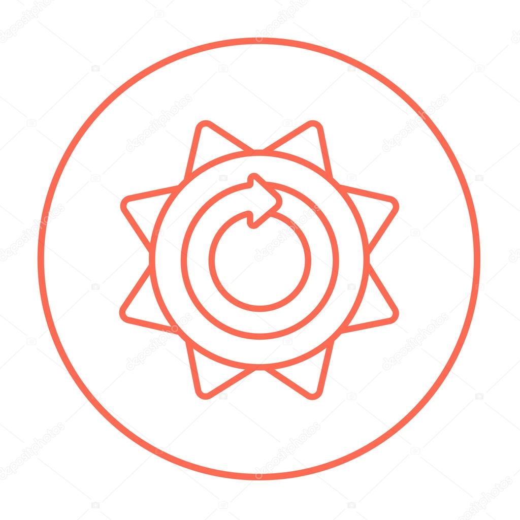 Sun with round arrow line icon. Stock Vector by ©VisualGeneration 103041780