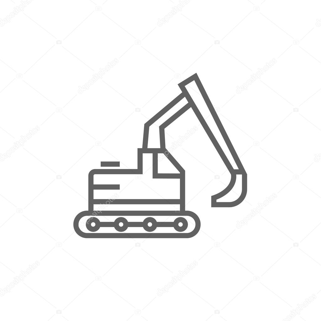 Excavator line icon. Stock Vector Image by ©VisualGeneration #103390492