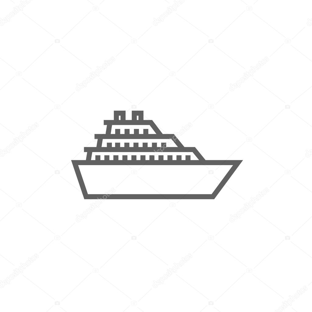 Cruise ship line icon. — Stock Vector © VisualGeneration #103397096