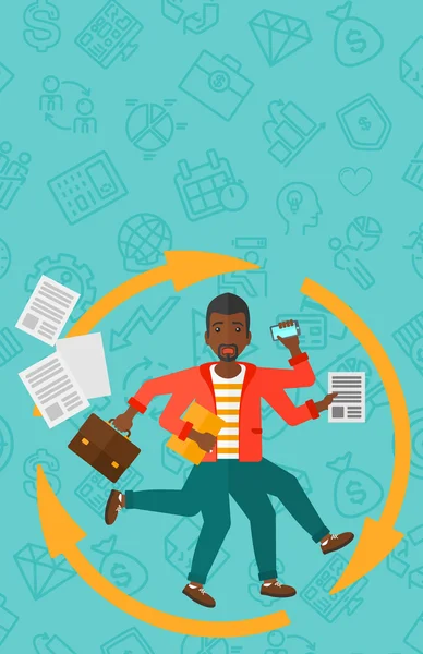 Man coping with multitasking vector illustration. Stock Vector Image by ©VisualGeneration #129147480