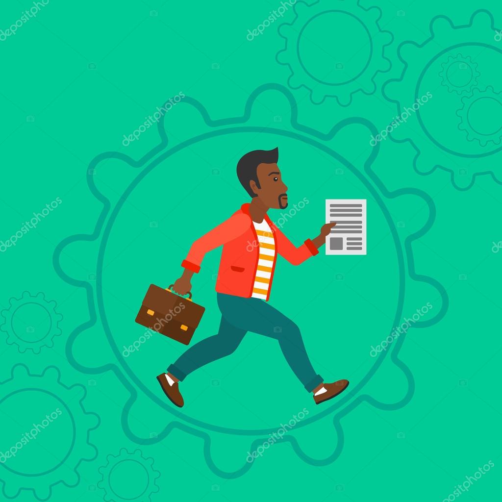 Man running inside the gear. Stock Vector Image by ©VisualGeneration ...