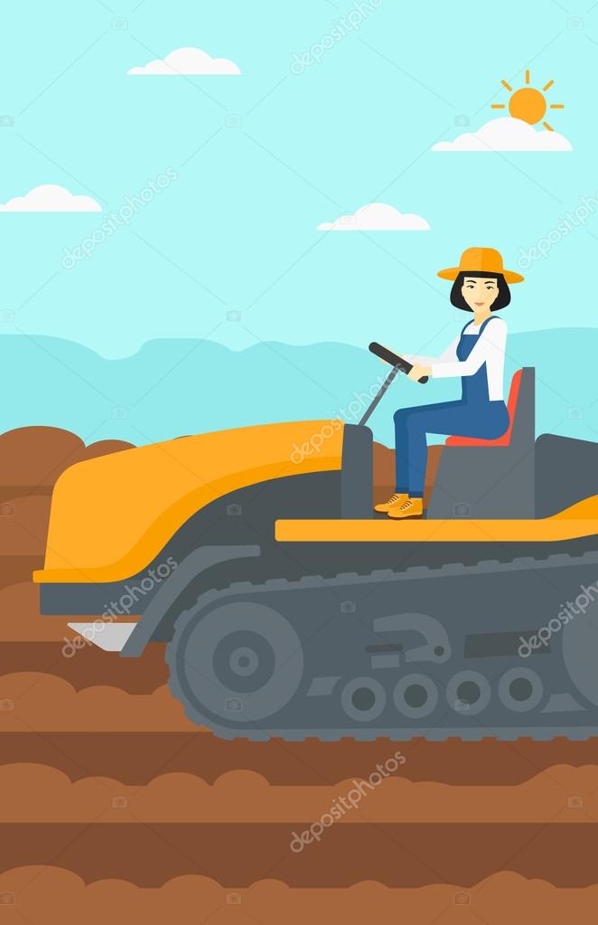 Farmer driving tractor. Stock Vector Image by ©VisualGeneration #104145618