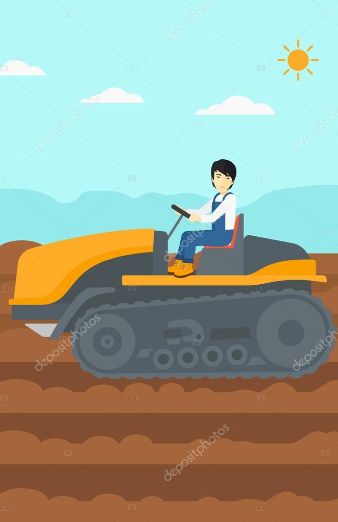 Farmer driving tractor. Stock Vector Image by ©VisualGeneration #104146038