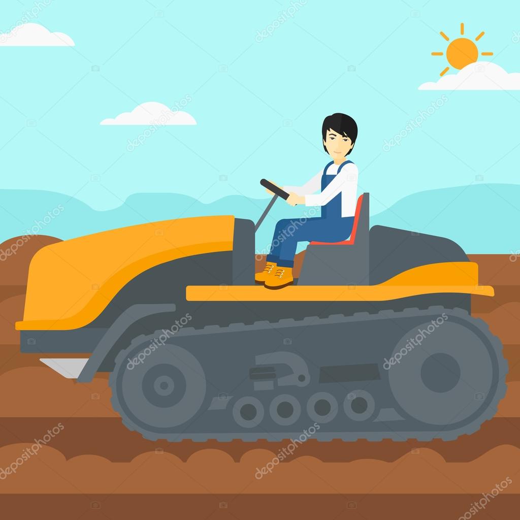 Farmer driving tractor. Stock Vector Image by ©VisualGeneration #104146304