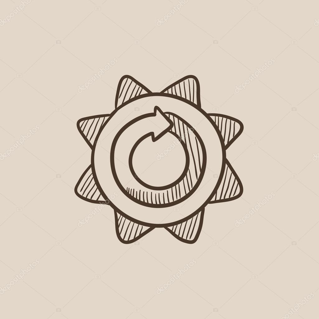 Sun with round arrow sketch icon. — Stock Vector © VisualGeneration ...