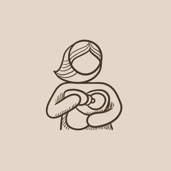 Mother and baby breastfeeding sketch icon Stock Vector Image by ...