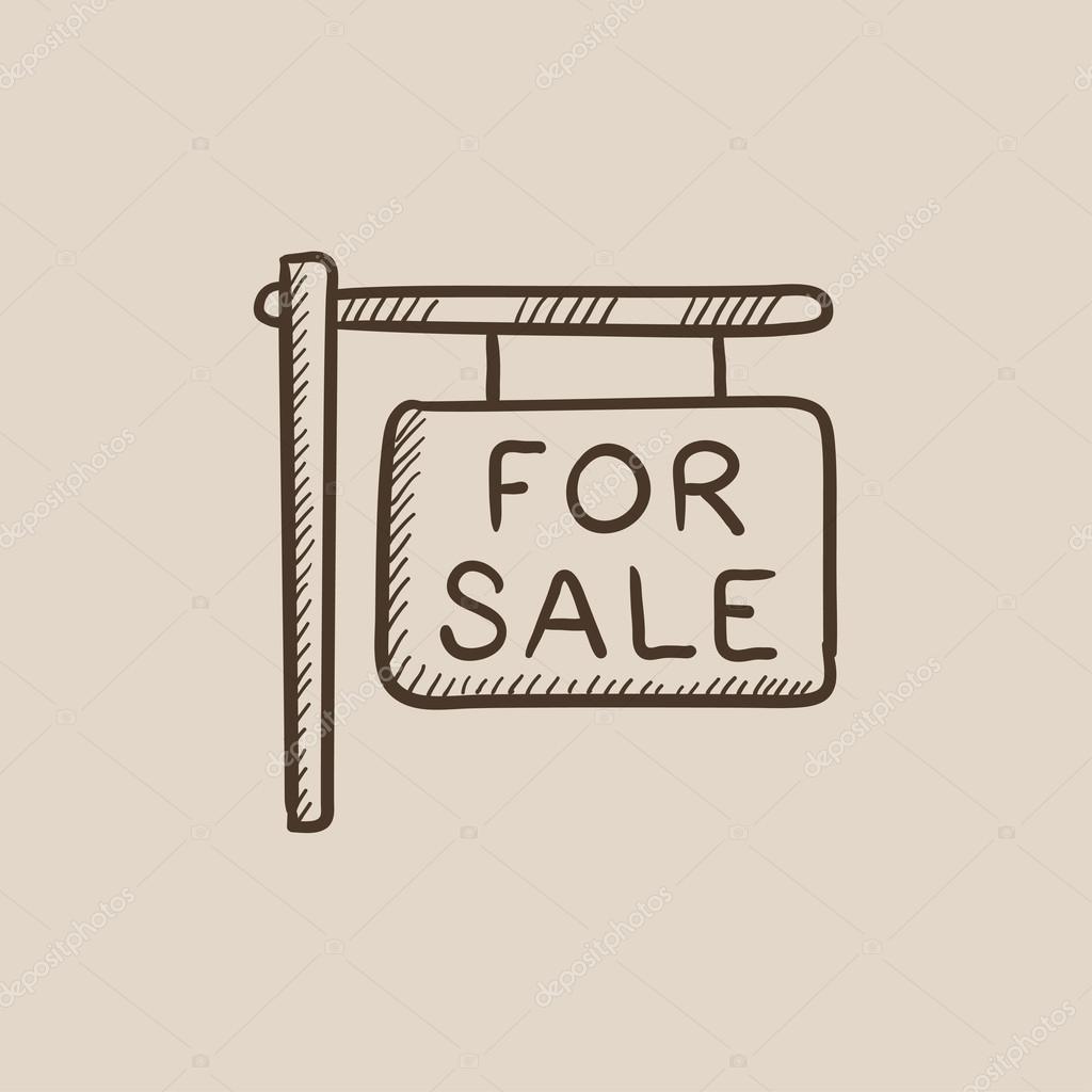 For sale signboard sketch icon. Stock Vector Image by ©VisualGeneration ...