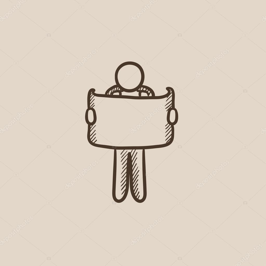 Man looking at map sketch icon. Stock Vector by ©VisualGeneration 106076304