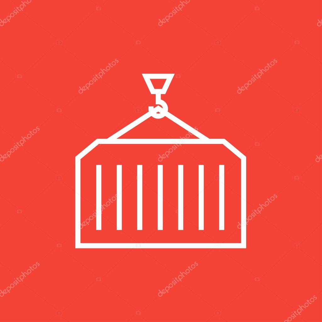 Icono de línea de contenedor de carga . Vector de stock #106129386 de ...